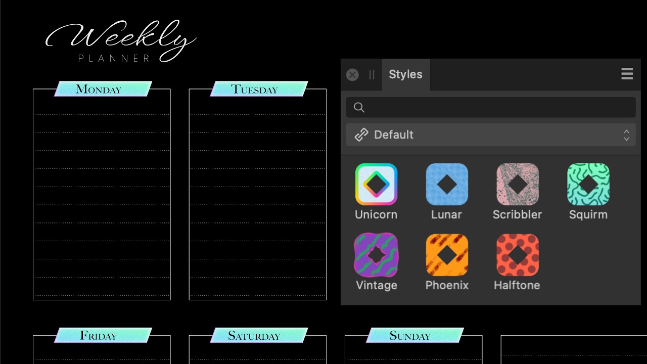 Styles Panel (Affinity Designer)