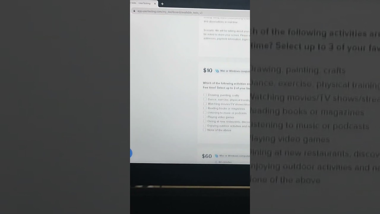 User testing tests of 60$ #usertesting #onlineincome #makemoneyonline