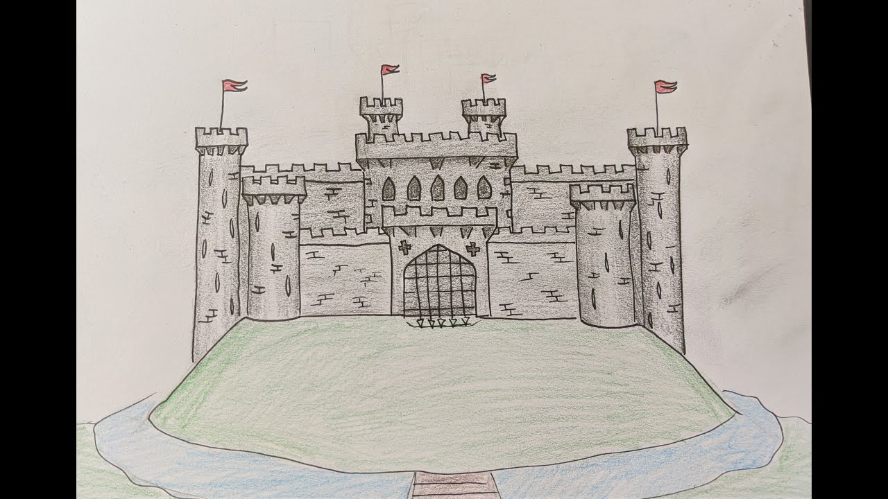 How To Draw A Castle, Drawing Tutorial (Easy, Kids)