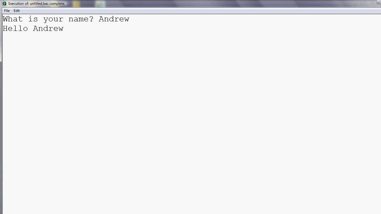 BASIC Tutorial 2 - Input