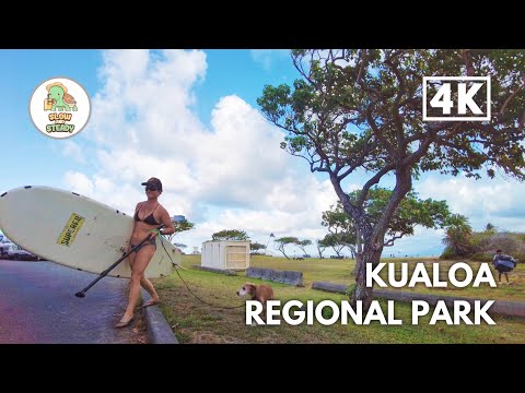 [4K] Kualoa Regional Park Hawaii | Popular place for beach camping
