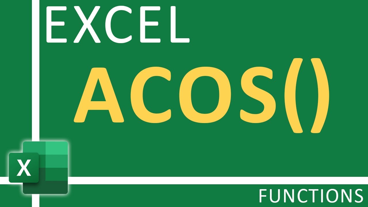 How To use Excel ACOS Function | Excel Tutorial for Everyone