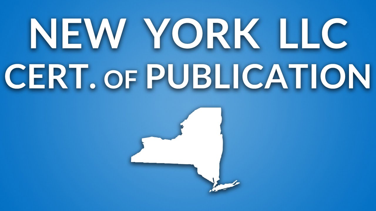 New York LLC - Certificate of Publication