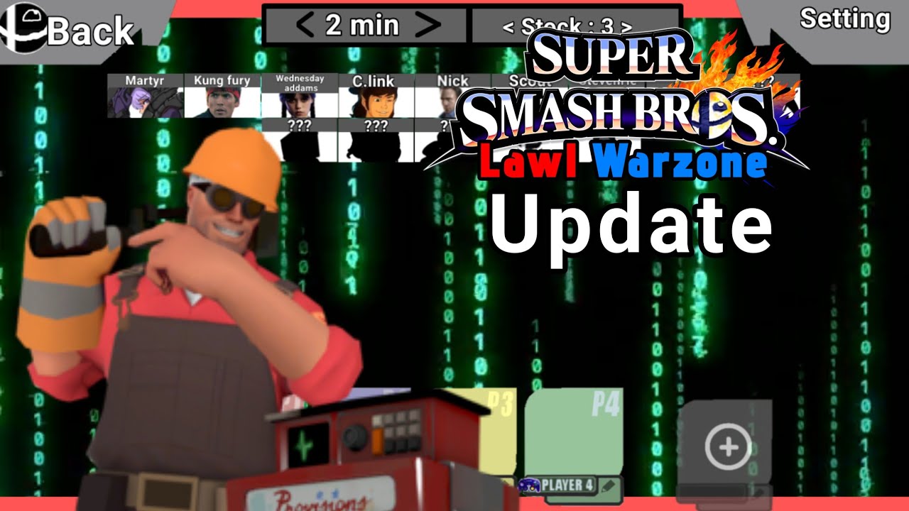 Smash bros lawl Warzone update main menu characters selected 
