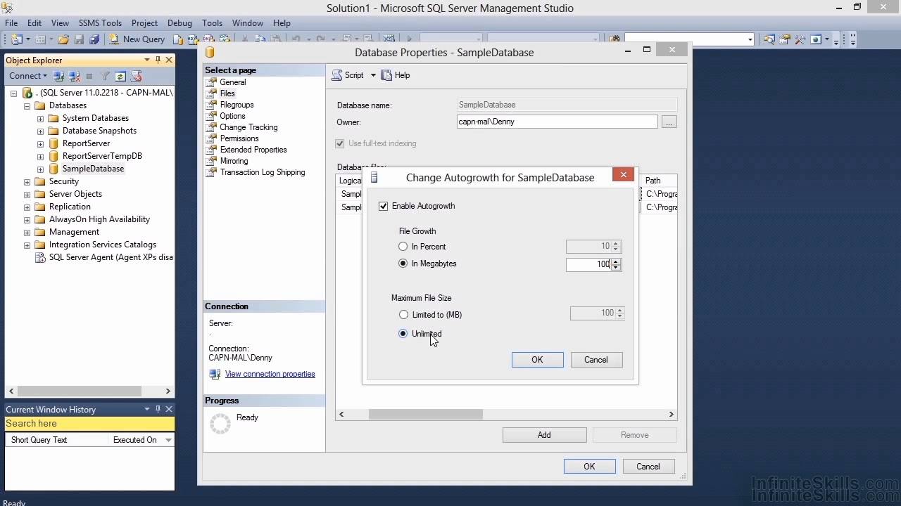 Microsoft SQL Server 70-462 Tutorial | Growing And Shrinking Databases