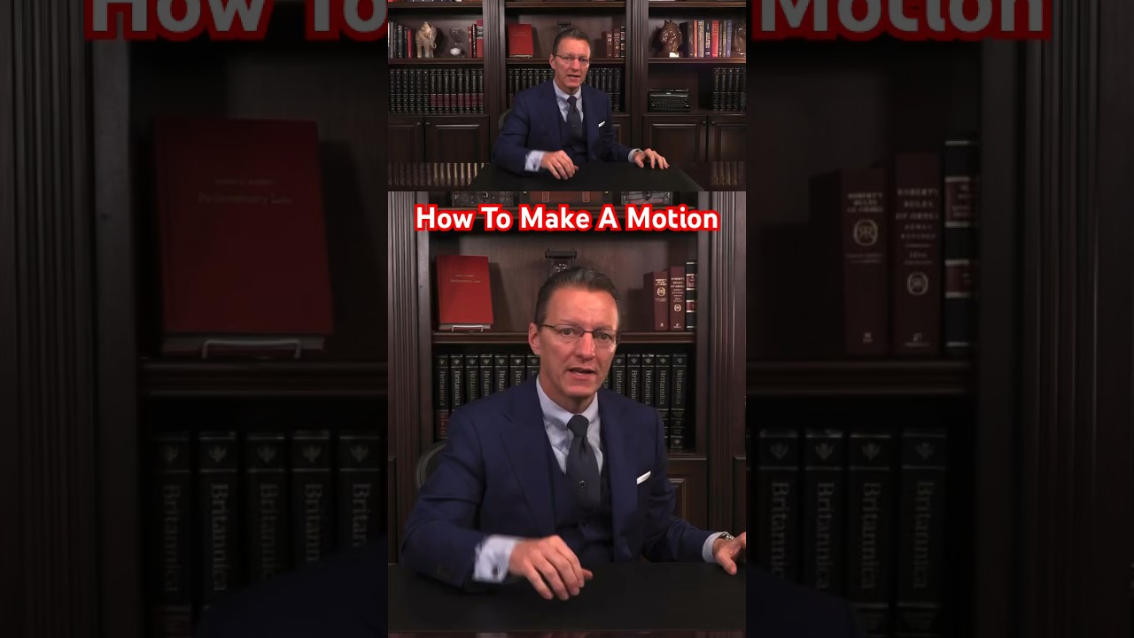 How To Make A Motion In A Meeting #roberts rules #meeting #parliamentarians  #association #board