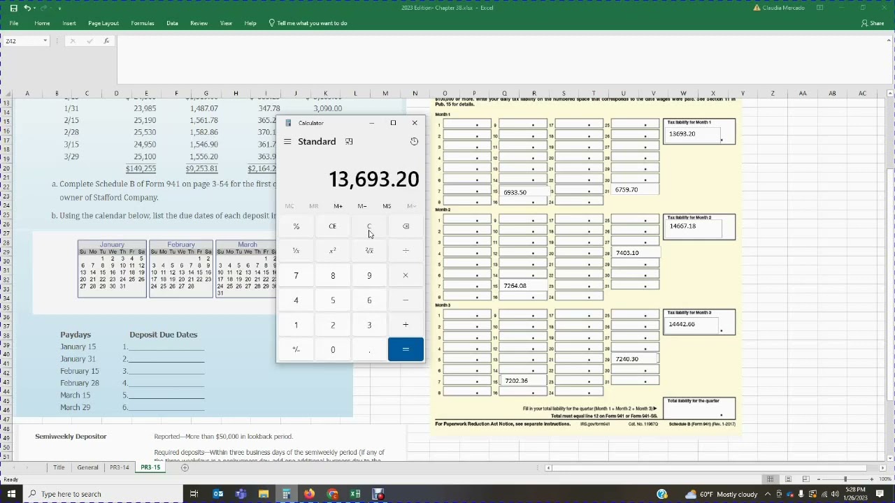 2023 Payroll - Chapter 3B Problem 3-15A