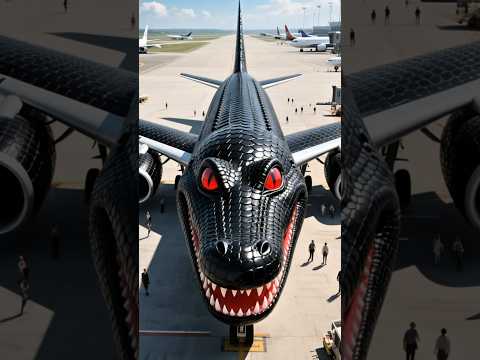 Unique Airplane, Crocodile Airplane Black Red #airplane #aviation #aforaeriplane #uniqueairplane