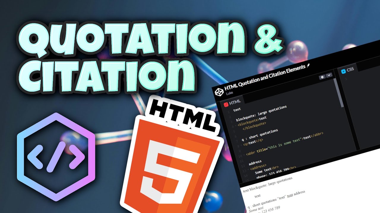 What are HTML Quotation and Citation Elements? #html