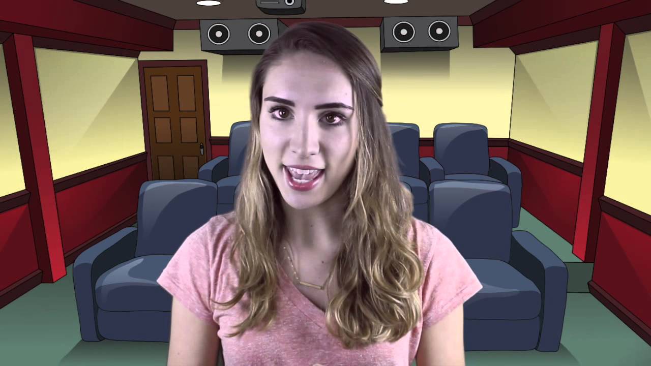Cartoon Inside A Modern Home Theater
