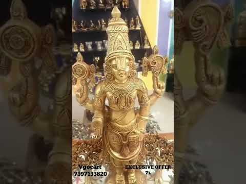 Brass #Perumal Idol- Vgocart +917397133820, Home Decor and Gift Shop #Coimbatore #Vishnu #Balaji