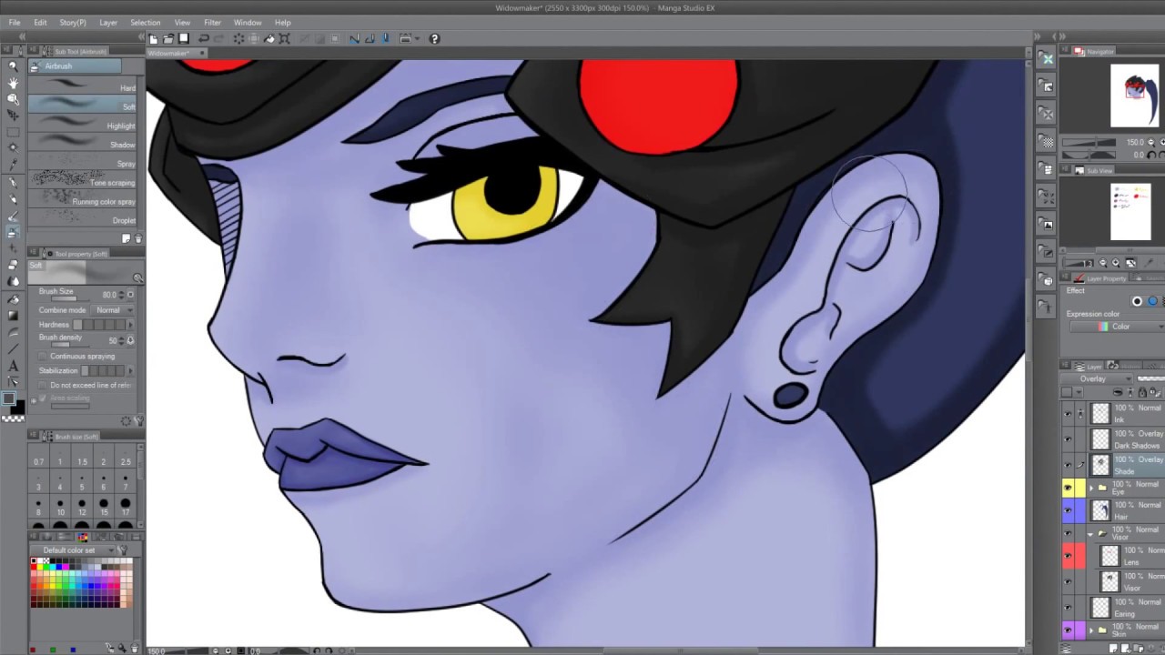 Overwatch: Widowmaker Fan Art Shading Part 1 (Timelapsed)