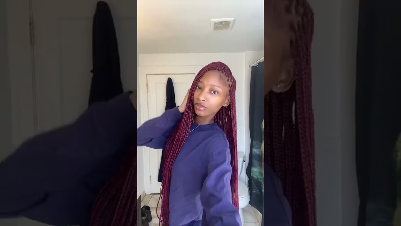 extra small box braids on my tiny afro #smallbraids #braidstyles #braidstutorial