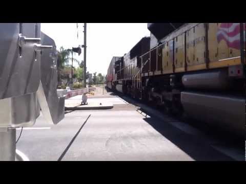 UP 8629 leads the ZLCLT past Sylmar.. 3-29-13.