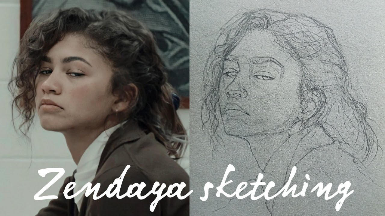 How to draw a portrait using Loomis method_ Zendaya