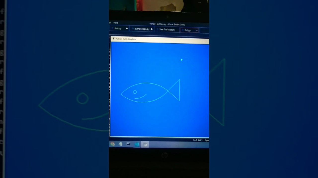 make fish by python turtle ll #computer #trending #python