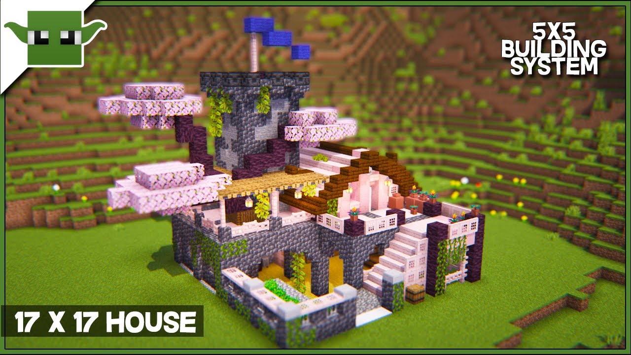 Minecraft | How to Build a Small Fortified Cherry House [EASY 5x5 ...