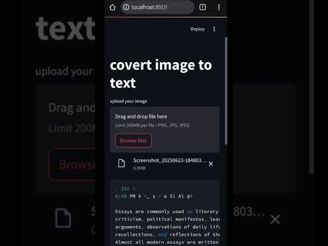 Turn Images into Text in Seconds! 🧠 | Streamlit + pytesseract OCR Magic 🔍 #shorts