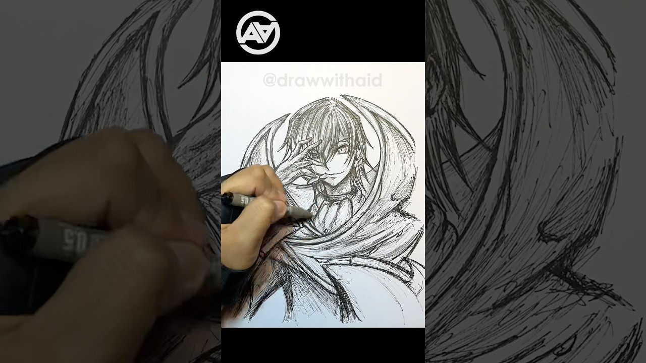 How to draw LELOUCH 🔥 #drawing #art #codegeass #lelouchlamperouge #anime #shorts #sketch #lelouch