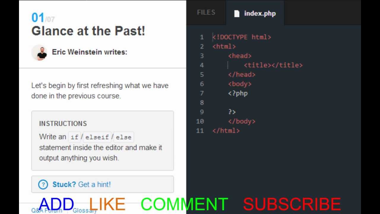 Codecademy PHP 2013- Control Flow Switch