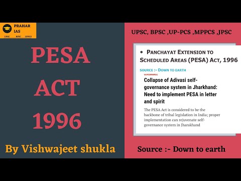 PESA ACT , 1996 by Vishwajeet shukla | Tribes of jharkhand | Upsc prelims 2021 |Prahar IAS