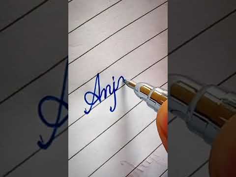 writing a name "Anjali" in cursive #shorts