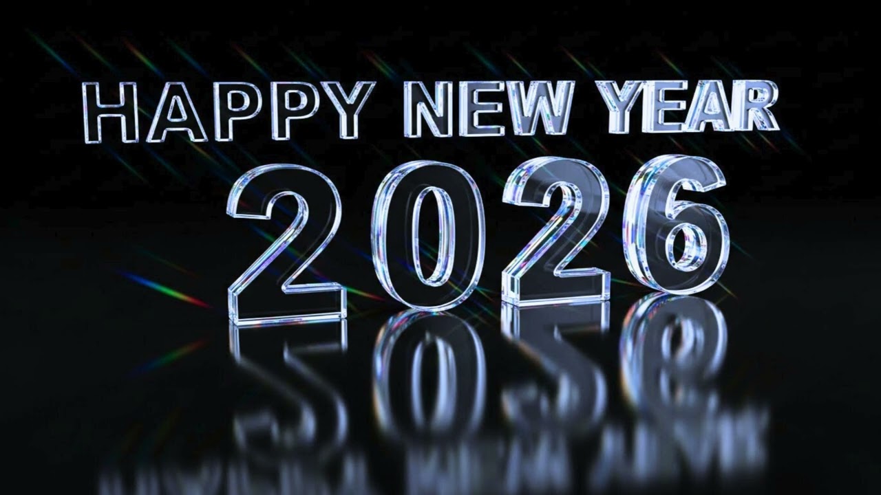 Happy New Year 2026 Crystal Glass  | Wallpapers | HD | TV ART