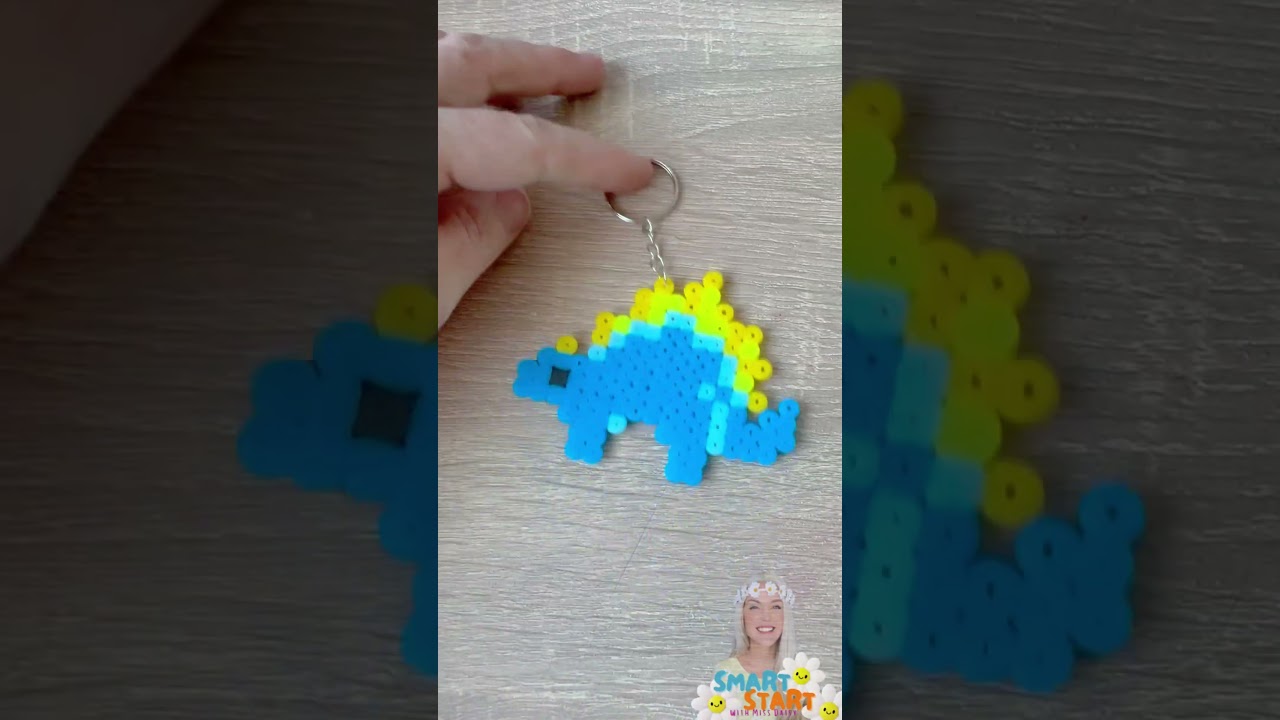DIY Dinosaur Keychain with Perler Beads 🦕 | Fun Kids Craft
