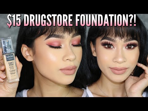 $15 NYX Can't Stop Won't Stop Foundation Review | 12 Hour Wear Test on Normal Skin