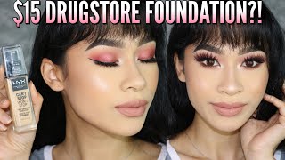 $15 NYX Can't Stop Won't Stop Foundation Review | 12 Hour Wear Test on Normal Skin