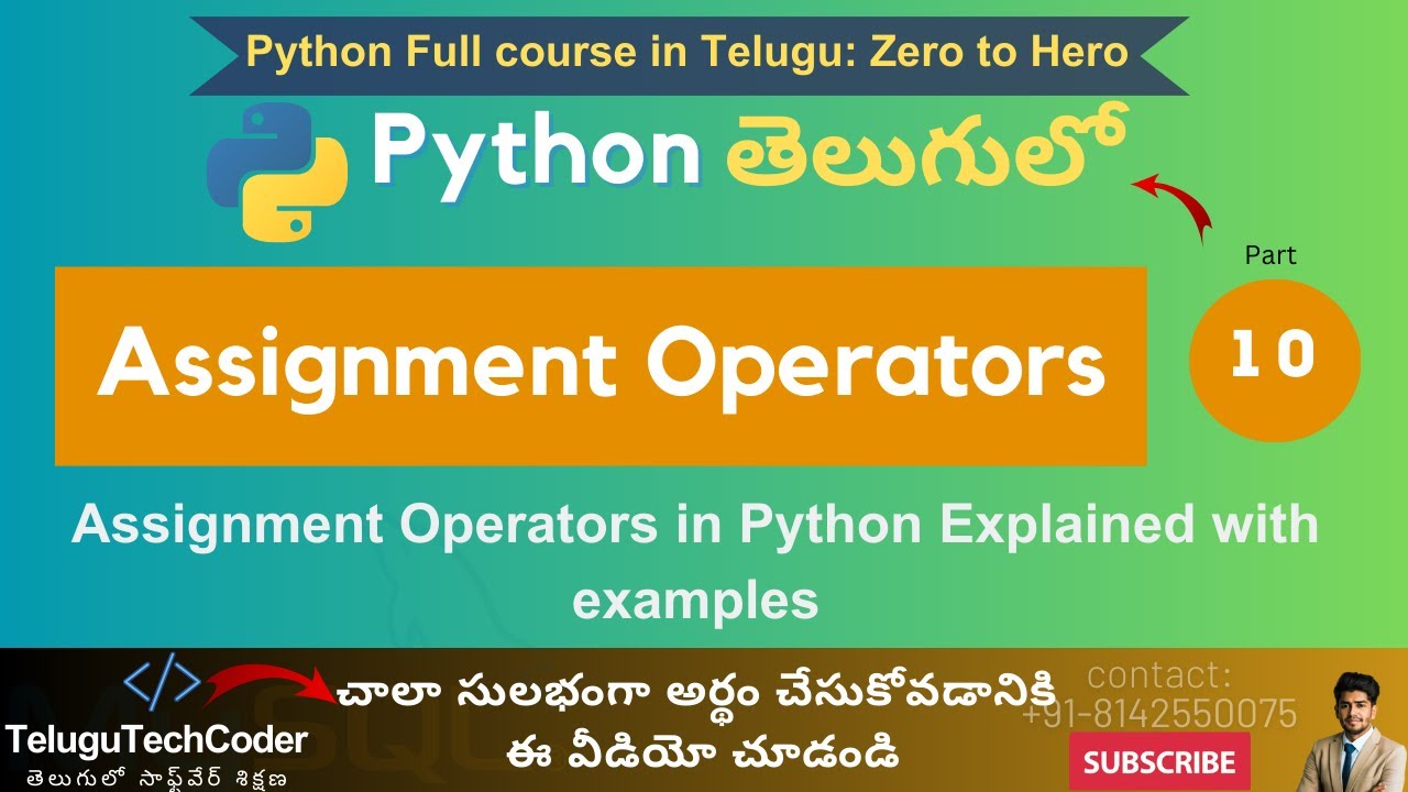 #10 Python Assignment Operators explained with examples