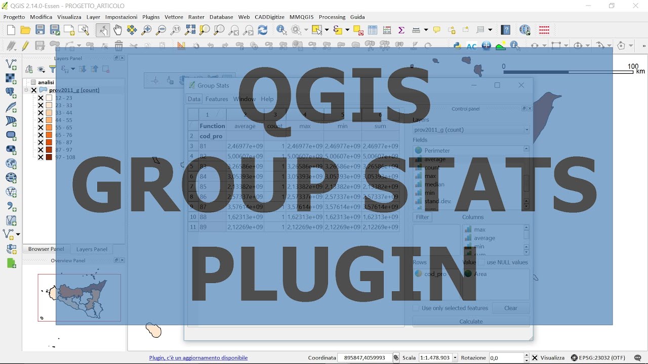 QGIS  GroupStats plugin