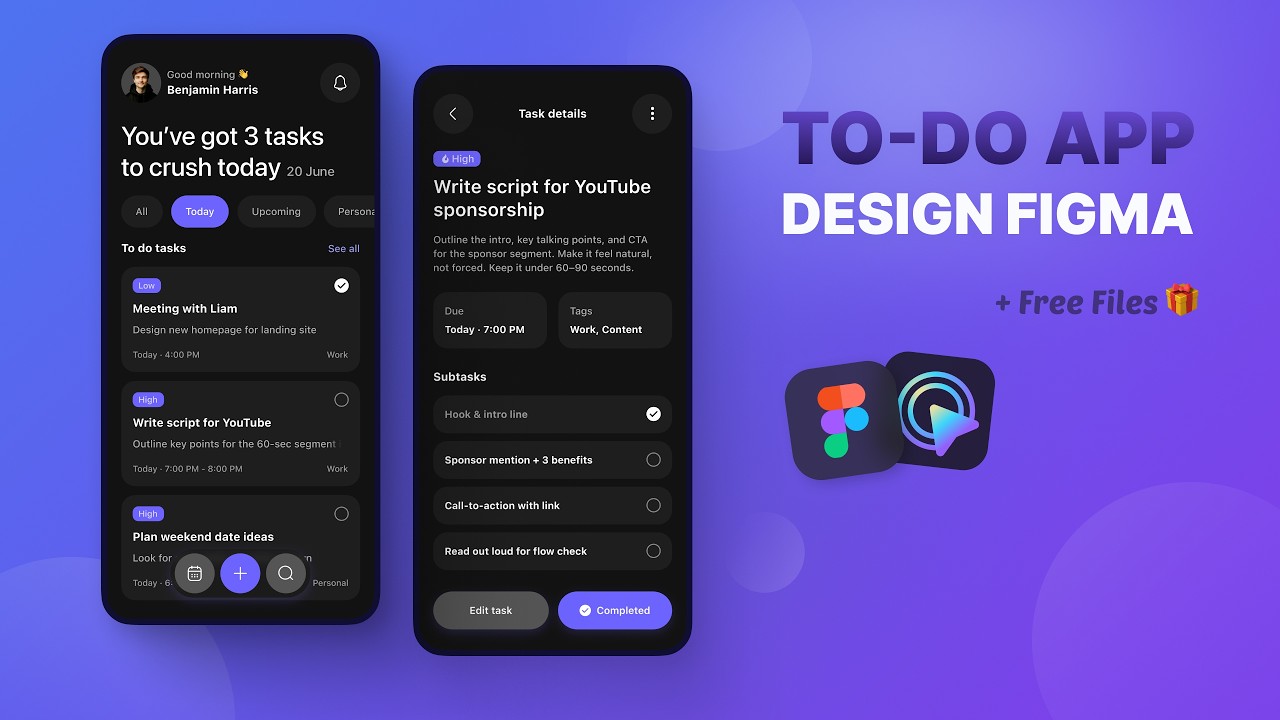 Design a To-Do List App UI in Figma | Dark Mode Mobile App