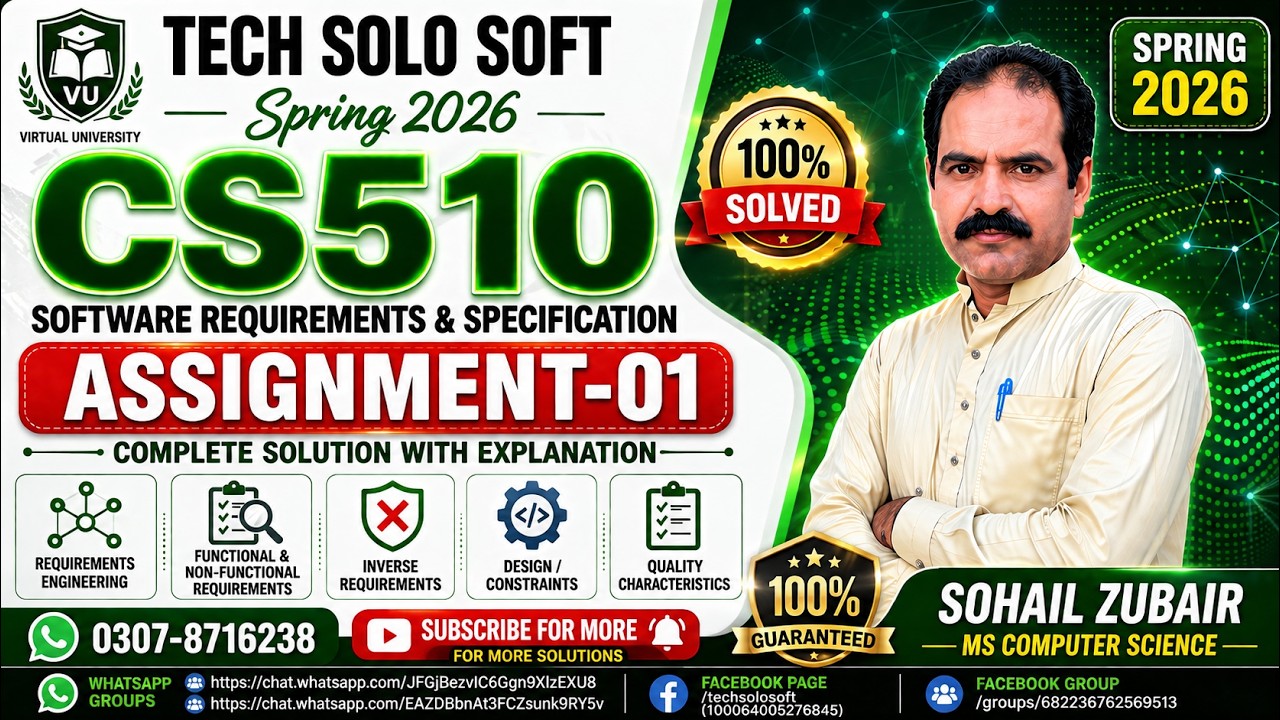 CS510 Assignment 1 Complete Solution | Spring 2026 | CS510 Assignment 1 solution 2026 | TechSoloSoft