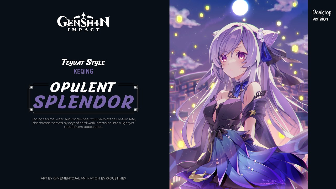 Keqing Opulent Splendor Skin Animated Live Wallpaper