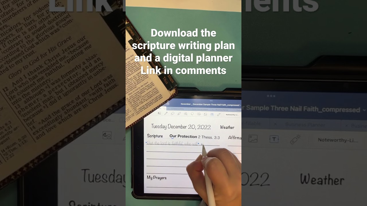 Download your scripture writing plan and a sample digital planner for free. Link in comments