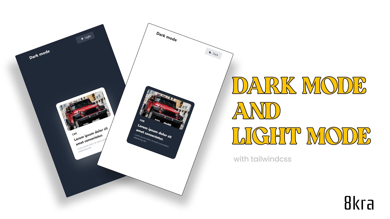 Tailwind css Dark Mode &Light Mode Theme Switcher | With Html