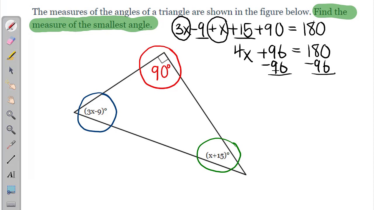 Solve for Interior Angles - Triangle (Level 2)