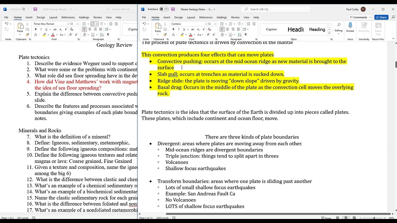 Geology Review