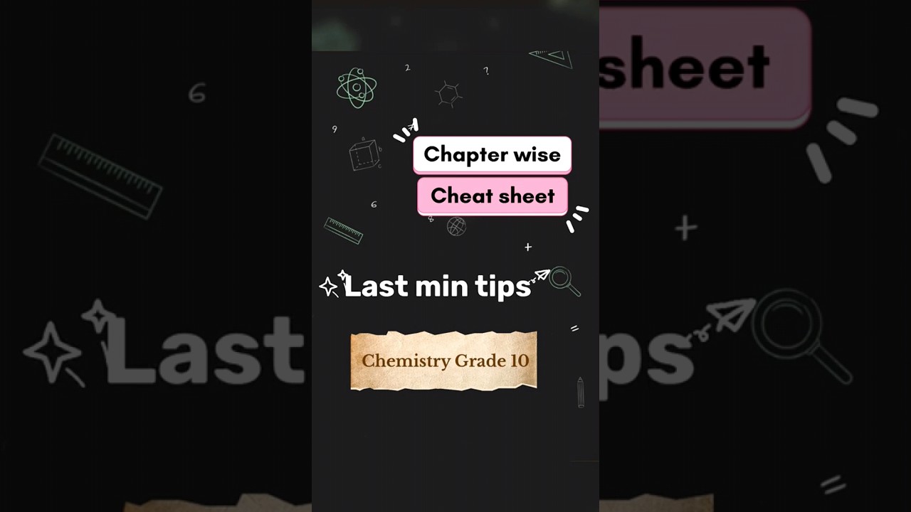 Imp tips for science board grade10 Chapter wise cheat sheet#study#boards#chemistry #grade10 #science