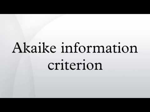 Akaike information criterion