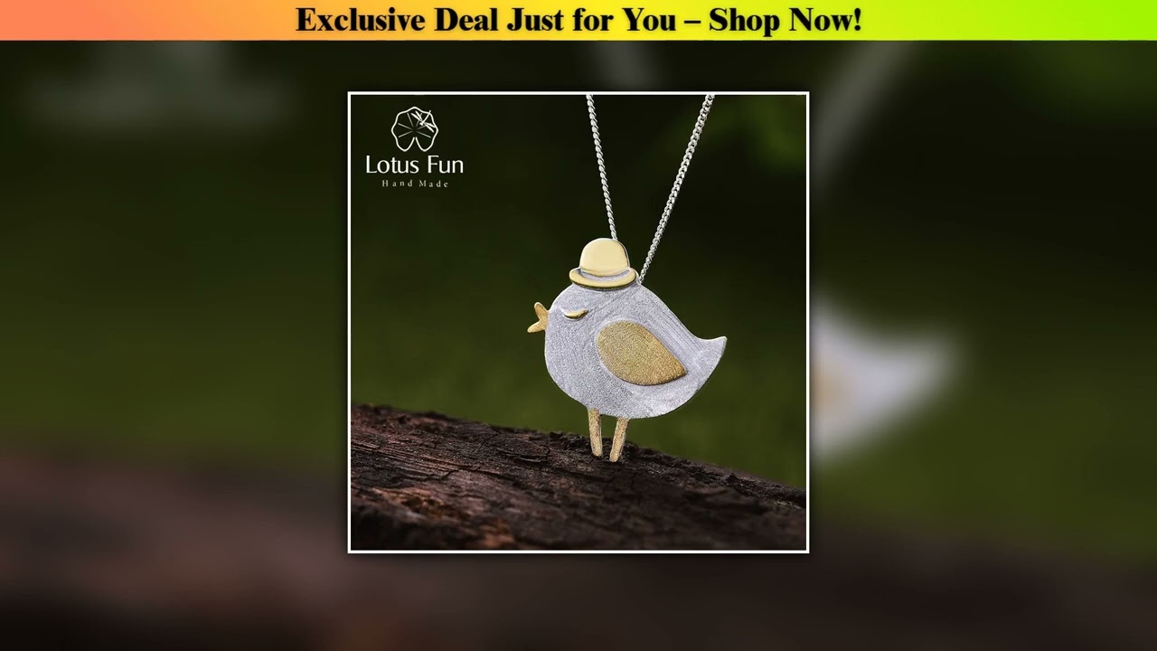 Limited Lotus Fun Real 925 Sterling Silver Natural Handmade Fine Jewelry Lovely Gentleman Bird Pend