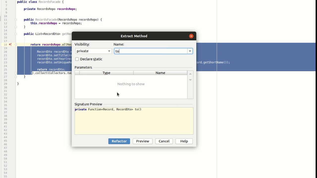 Java 8 Refactoring Part 1: Extracting Anonymous function to it's own class