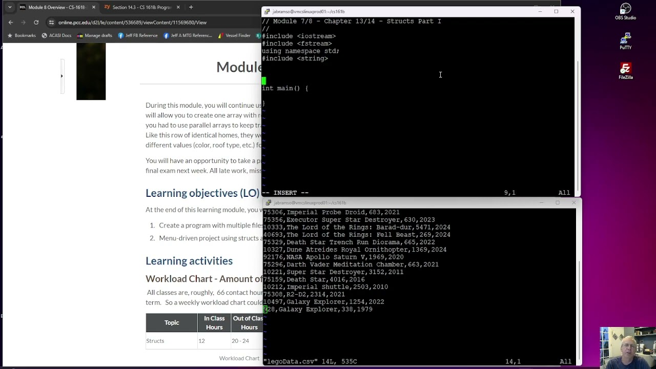 CS161B Module 8 Structs Part II