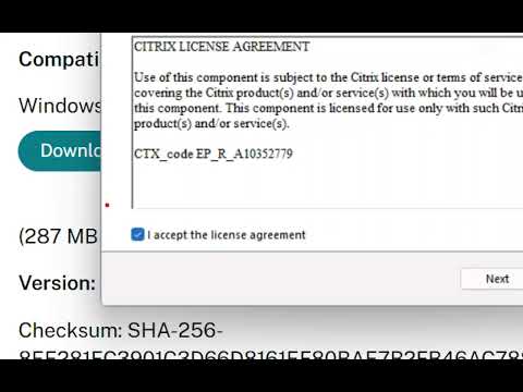 Installing the Citrix Workspace App 2307 for Windows.