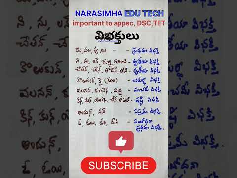 విభక్తులు - తెలుగు @narasimhaedutech