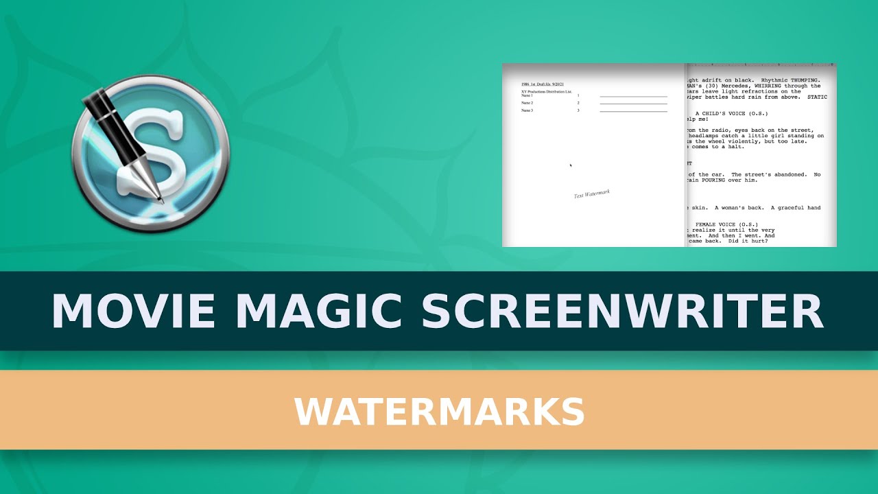 How To Protect Your Script With Watermarks In Movie Magic Screenwriter
