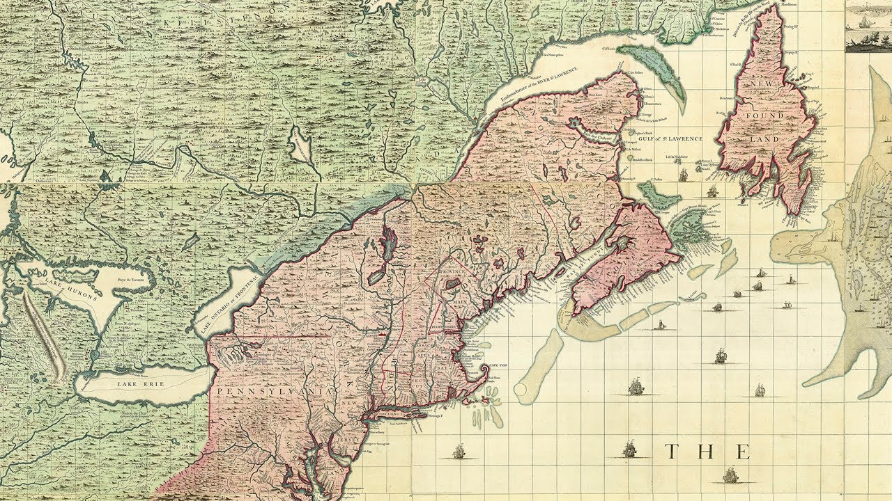 The first large scale printed map to show the thirteen colonies