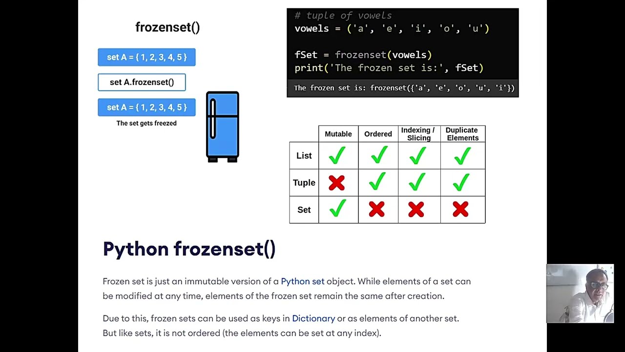 frozenset( ) in Python #python #src7cse #pythonprogramming