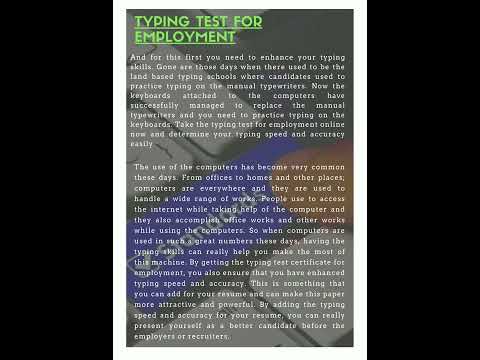 Typing Test for Employment Helps Typing Speed and Accuracy! – American ...